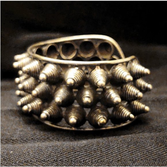 Vintage | Accessories | Antique Unisex Chinese Silver Spiked Cuff ...